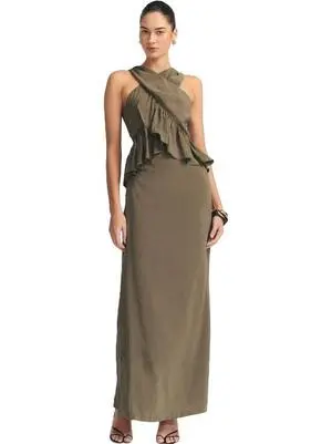 ST MRLO Aloe Maxi Dress - Dark Truffle
