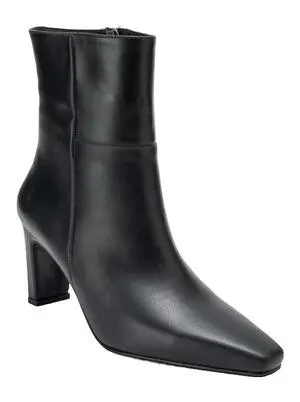 FOREVER & ALWAYS SHOES Kyoto Leather Block Heel Boot - Black Leather