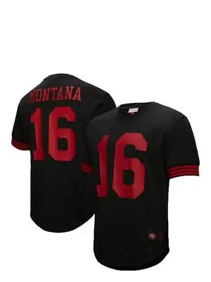 Mitchell & Ness Joe Montana San Francisco 49ers Big & Tall Mesh Player Name & Number Top - Black