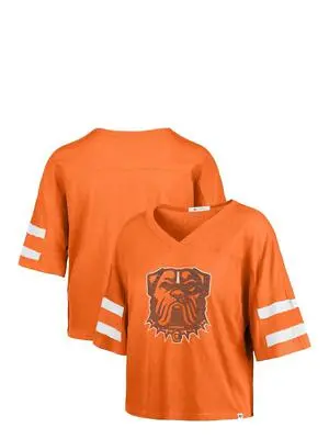 '47 47 Cleveland Browns Premier Scout Cropped V-neck T-shirt - Orange
