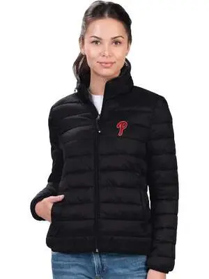 G-III 4HER BY CARL BANKS Philadelphia Phillies Pillow Full-zip Jacket - Black