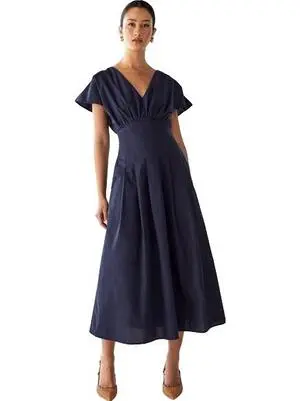 WILLA June Midi Dress - Navy Blue