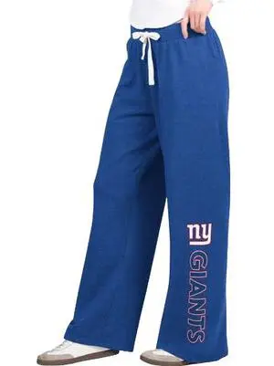 G-III 4HER BY CARL BANKS New York Giants Field Wide Leg Sweatpants - Royal