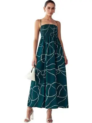 WILLA Acamar Maxi Dress - Emerald Scribble