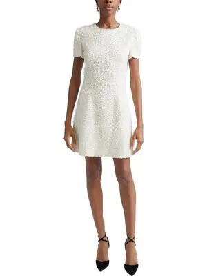 Carolina Herrera Faux Pearl Embellished A-line Mini Dress - Ivory
