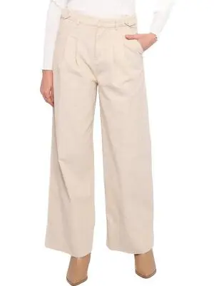 PETAL & PUP Faelan Wide Leg Corduroy Pants - Beige