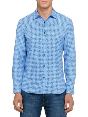 CON.STRUCT Quadruple Diamond Woven Long Sleeve Basic - Chambray Blue