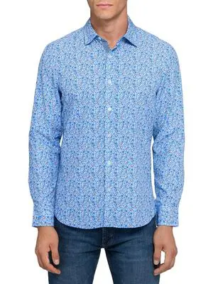 CON.STRUCT Amber Floral Woven Long Sleeve Basic - Chambray Blue