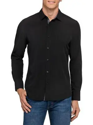 CON.STRUCT Solid Woven Long Sleeve Basic - Black
