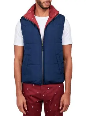 CON.STRUCT Slim Fit Reversible Puffer Vest - Navy
