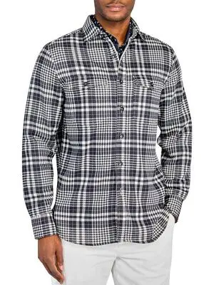 CON.STRUCT Plaid Houndstooth Shirt Jacket - Black/white