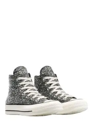 CONVERSE Chuck 70 Metallic Tweed High Top Sneakers - Black/silver/egret