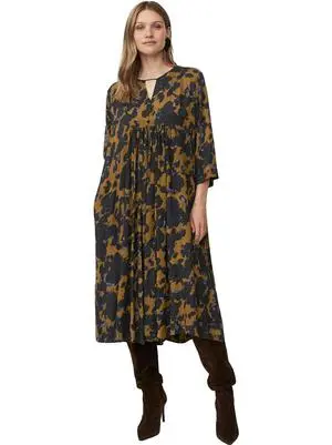 MASAI COPENHAGEN Manadyne V-neck A-shape Midi Dress - Breen