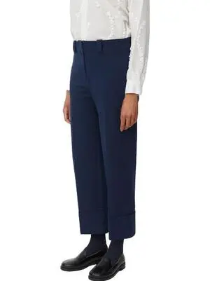 MASAI COPENHAGEN Cropped Wide-leg Pants - Navy Blazer