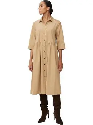 MASAI COPENHAGEN Corduroy Shirt Dress - Travertine