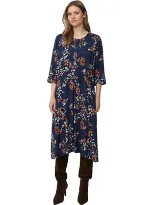 MASAI COPENHAGEN Manymari Round Neck Fit-and-flare Dress - Autumnal