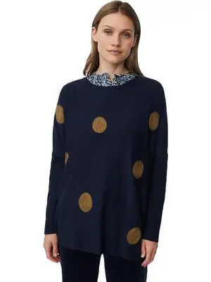 MASAI COPENHAGEN Long Sleeve Polka Dot Knit Jumper - Navy Blazer