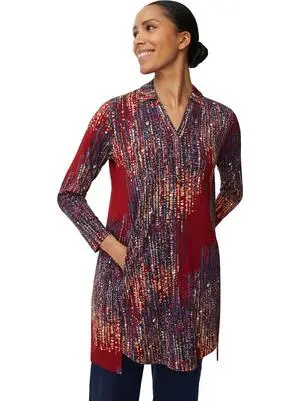 MASAI COPENHAGEN Magavora Long Sleeve Jersey Tunic Top - Red Dahlia