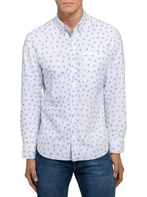 BROOKLYN BRIGADE Pug Print Oxford Basic - White