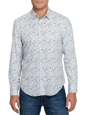 BROOKLYN BRIGADE Botanical Print Woven Long Sleeve Shirt Olive