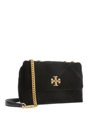 Tory Burch Kira Velvet Quilted Convertible Shoulder Bag Black