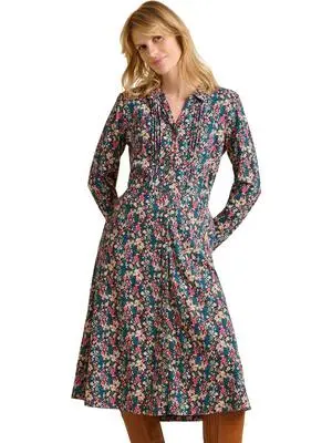 BRAKEBURN Charlotte Long Sleeve Shirt Midi Dress - Multi