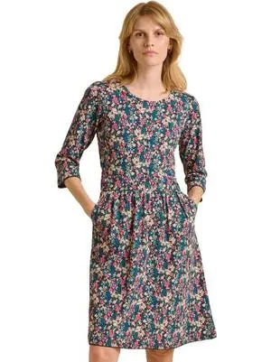 BRAKEBURN Freya Round Neck Dress - Navy