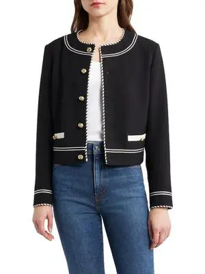 FRAME The Prim Crop Jacket - Black