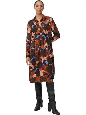 MASAI COPENHAGEN Manollira Long Sleeve Midi Dress - Autumnal