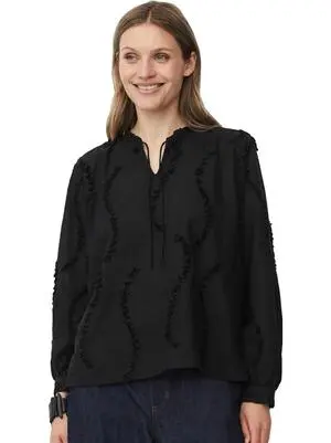 MASAI COPENHAGEN Madolvira Ruffle Detail Blouse - Black