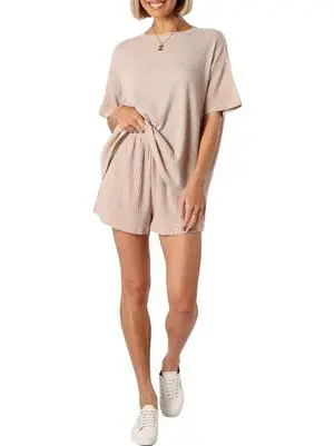 PETAL & PUP Knit Top & Shorts Set - Tan