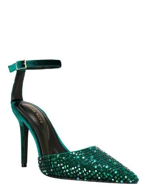 AZALEA WANG Waraia Crystal-Embellished Pumps Emerald