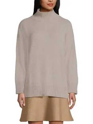 LANDS' END Split Hem Turtleneck Sweater