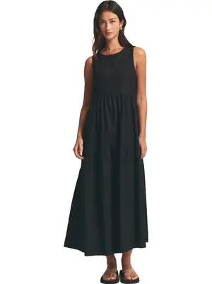 ST MRLO Remi Tiered Midi Dress - Black