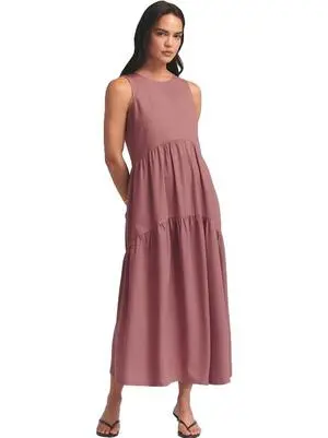 ST MRLO Remi Tiered Midi Dress - Dusty Rose