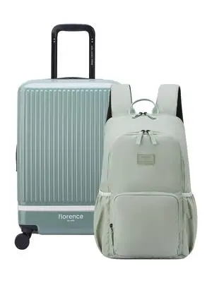 FLORENCE BY MILLS 20" Carry-on Spinner And Backpack Set - Sage Green