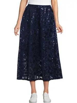 LANDS' END Sequin Lace Midi Skirt