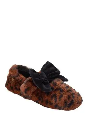 DEARFOAMS Maryjane Luxe Teddy Slippers - Leopard