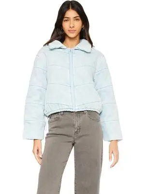 KANCAN Luciana Denim Puffer Jacket - Light Wash