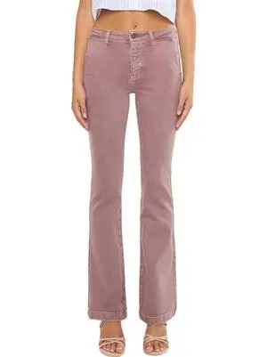 KANCAN Max Mid Rise Trouser Bootcut Jeans - Mauve