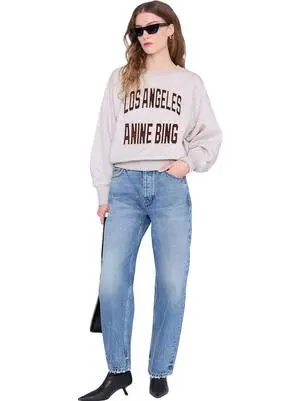 ANINE BING Harry Shrunken La Sweatshirt - Oatmeal Melange