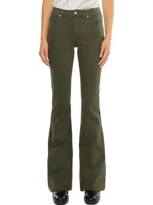 KANCAN High Rise Flare Jeans - Olive