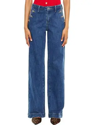 KANCAN High-rise Wide Leg Trousers - Dark Wash