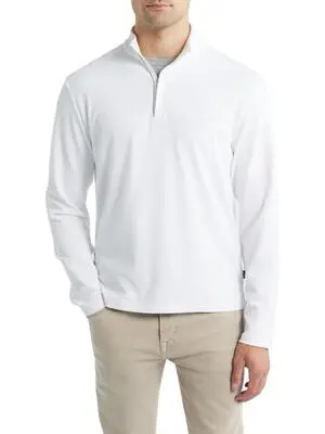 Johnnie-o Hoppin Rib Quarter Zip - White