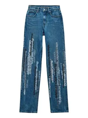 Alexander Wang Ez Vertical Logo Jean - Blue