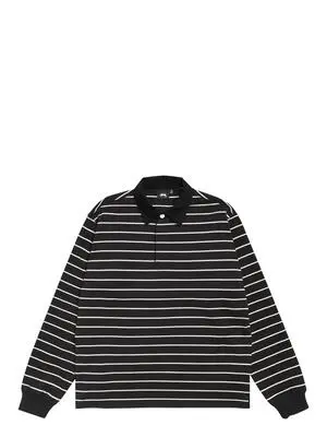 StÜssy Striped Rugby Shirt - Black