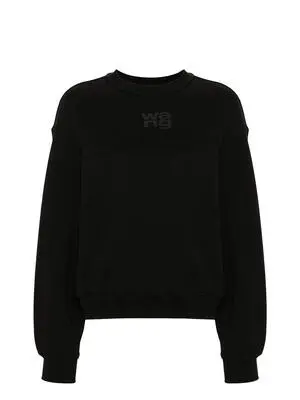 Alexander Wang Puff Paint Logo Terry Sweatshirt - Black
