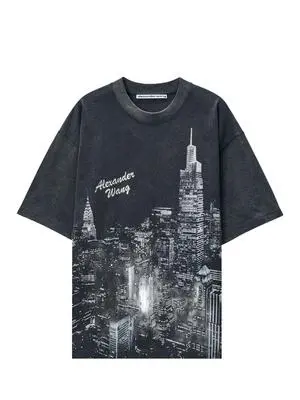 Alexander Wang Allover Hotfix Graphic Short-sleeve T-shirt - Black