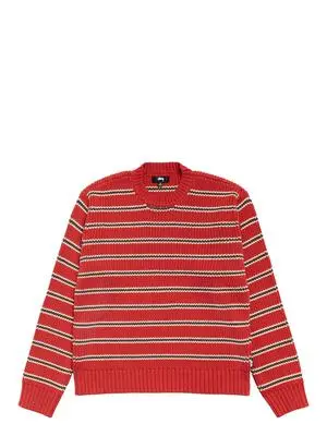 StÜssy Stripe Knit Crew - Red