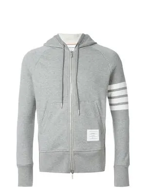 Thom Browne Classic Loopback Full Zip Hoodie - Grey